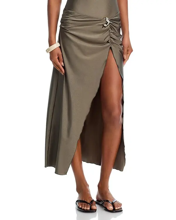 Simkhai Kora Wrap Midi Skirt - Fern