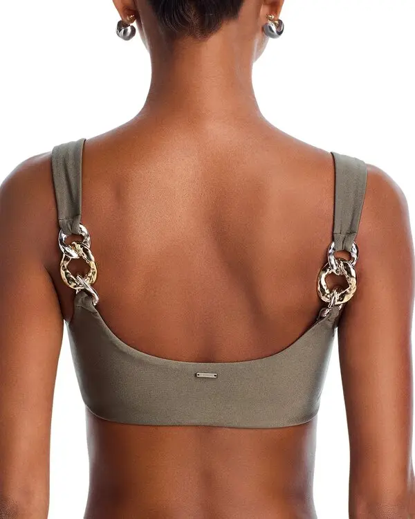 Simkhai Wilda Scoop Neck Bikini Top - Fern