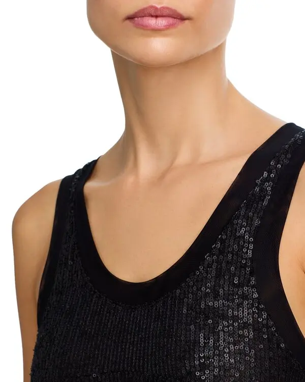 Norma Kamali Racer Sequin Swim Bra Bikini Top