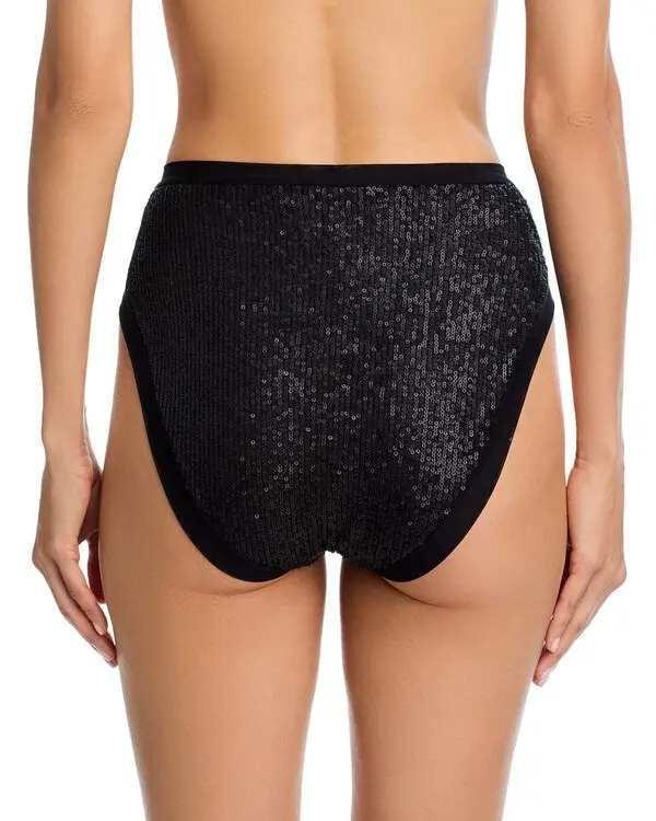 Norma Kamali Racer Sequined Hipster Bottom