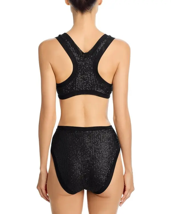 Norma Kamali Racer Sequined Hipster Bottom