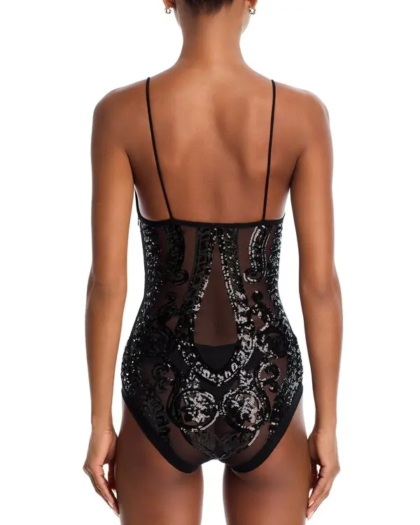 Norma Kamali Embellished Slip Bodysuit