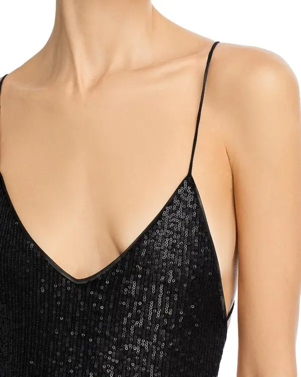 Norma Kamali Fara Low Back Sequin One Piece Swimsuit