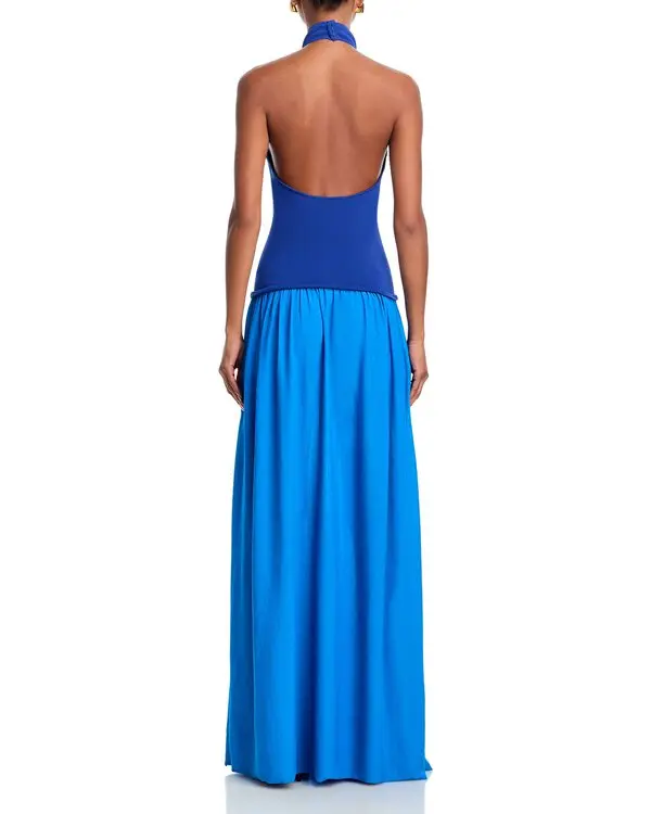 blue halter neck backless maxi dress Kaia Halter Dress Cobalt / M main image 0