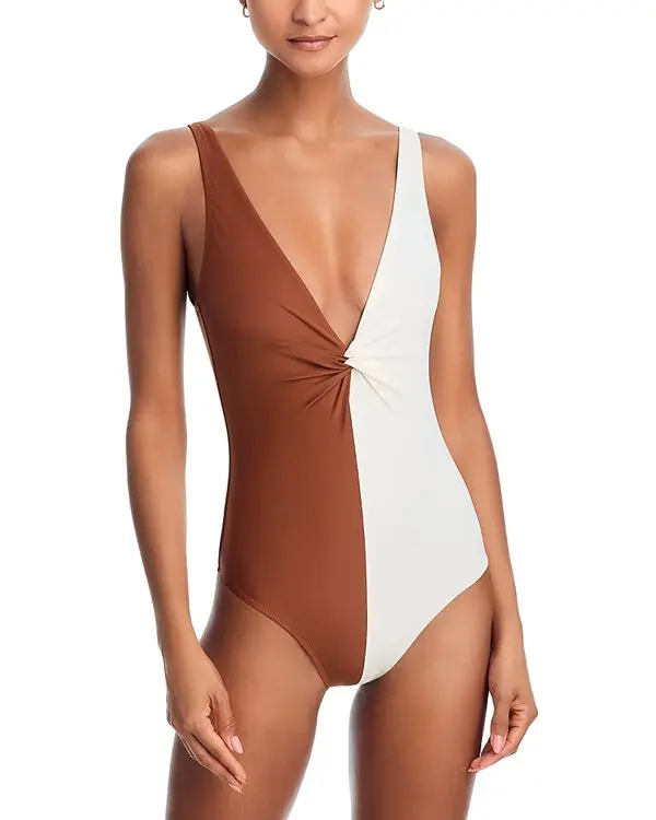 Solid & Striped The Enza One-piece Swimsuit - Brule / Coconut