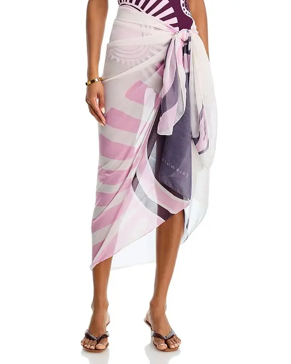 CALA DE LA CRUZ Luana Sarong Swim Cover-up - Plum