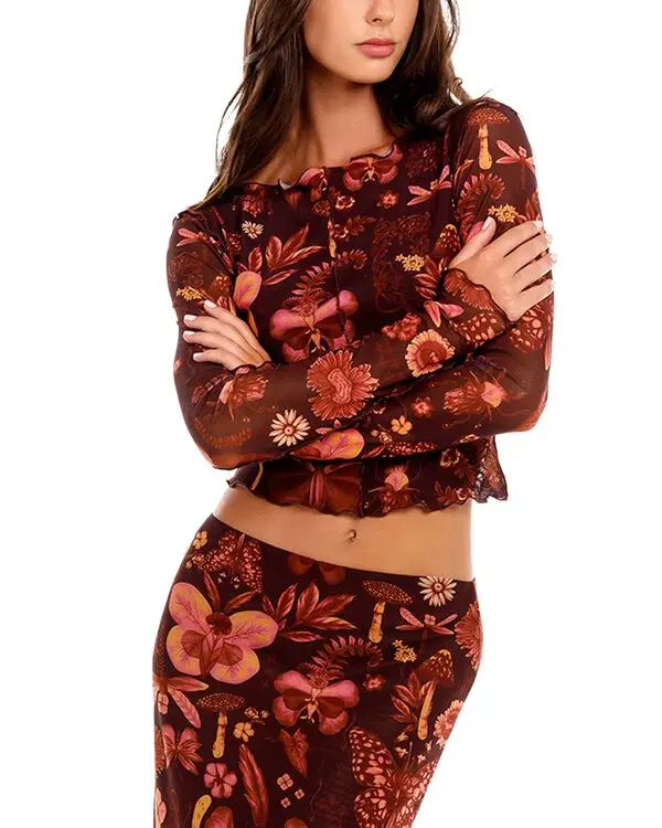 Agua Bendita Liana Ambar Mesh Top - Multi