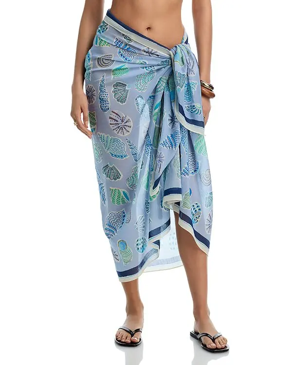 Echo Sea Shells Sarong Swim Cover-up - Chambray