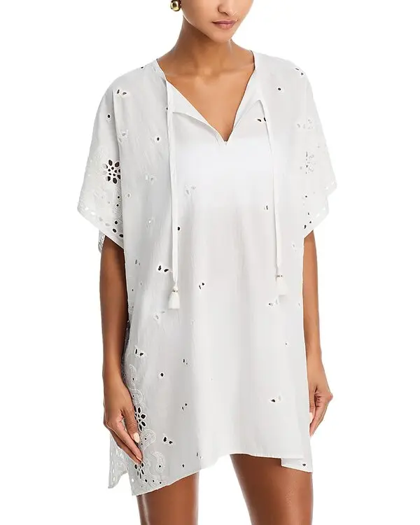 Echo Bandana Embroidered Caftan Swim Cover-up - Cream