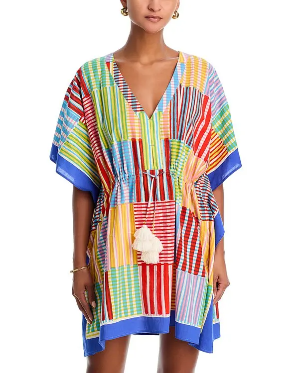 Echo Stripe Illusion Butterfly Caftan Swim Cover-up - Multi