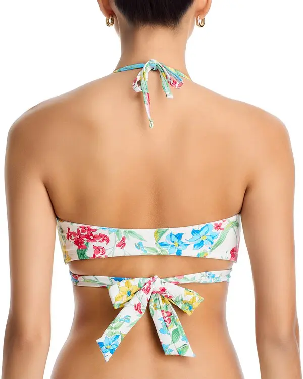 Kobi Halperin Floral Print Halter Bikini Top - Ivory Multi
