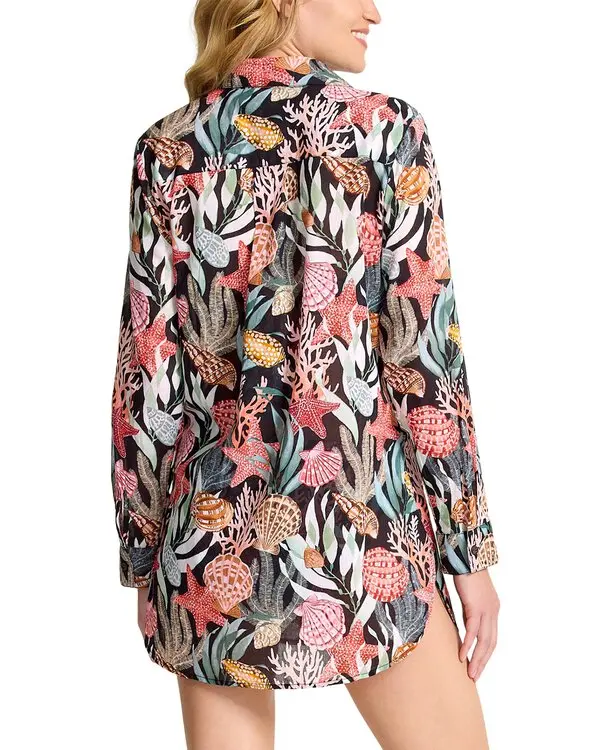 Tommy Bahama Shell Sands Boyfriend Shirt Swim Cover-up