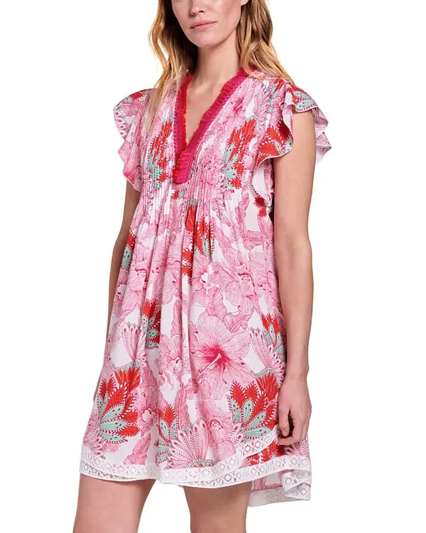 Poupette St Barth Sasha Pintuck Mini Dress - Pink Padang
