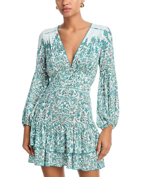 Poupette St Barth Chiarra Mini Dress - Green Tiare