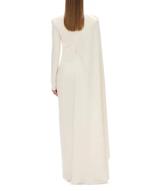 Rachel Gilbert Dion Cape Gown - Creme