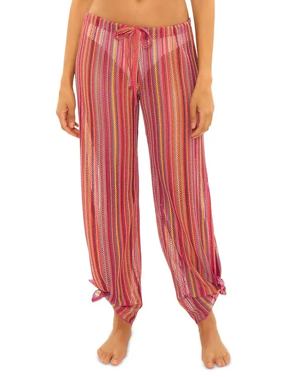 BECCA By Rebecca Virtue Seaside Crochet Stripe Swim Cover-up Pants