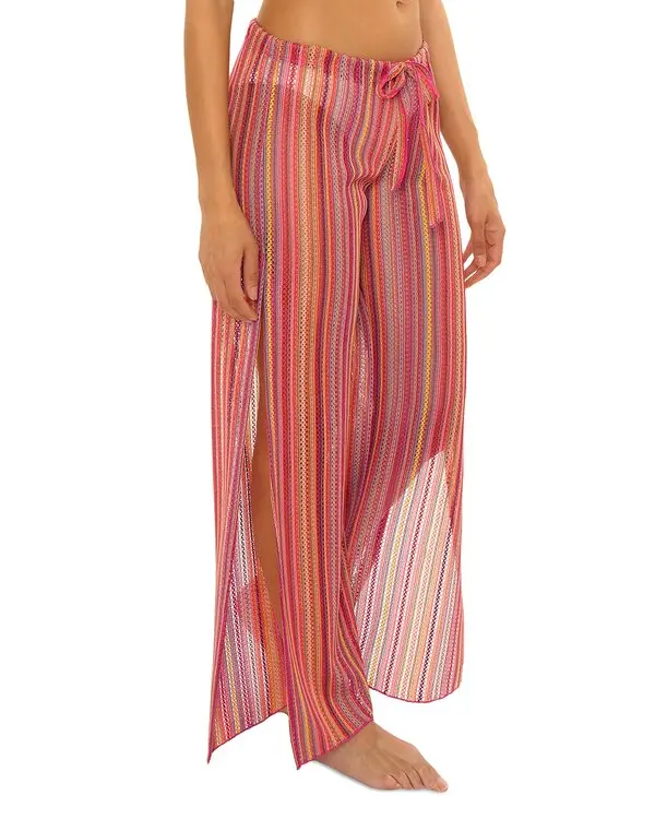 BECCA By Rebecca Virtue Seaside Crochet Stripe Swim Cover-up Pants