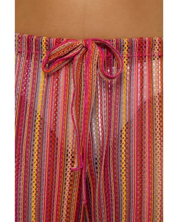 BECCA By Rebecca Virtue Seaside Crochet Stripe Swim Cover-up Pants