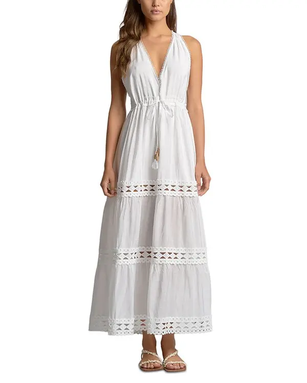 Elan Sleeveless Maxi Swim Cover Up Dress - White