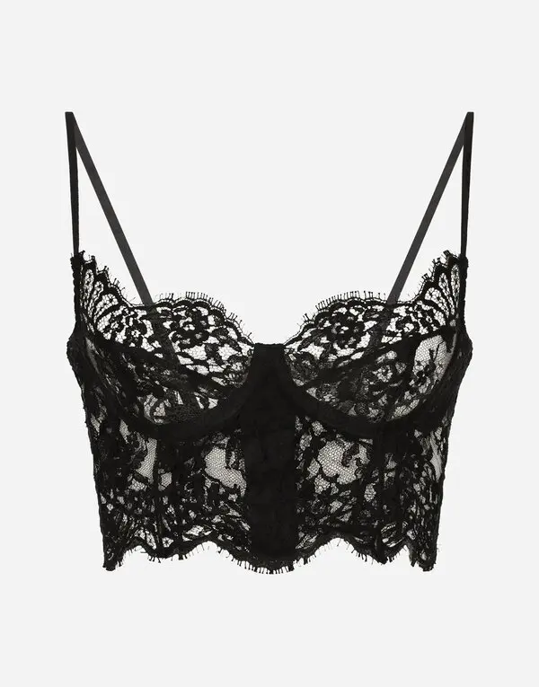 Dolce & Gabbana Lace Balconette Bralette - Black