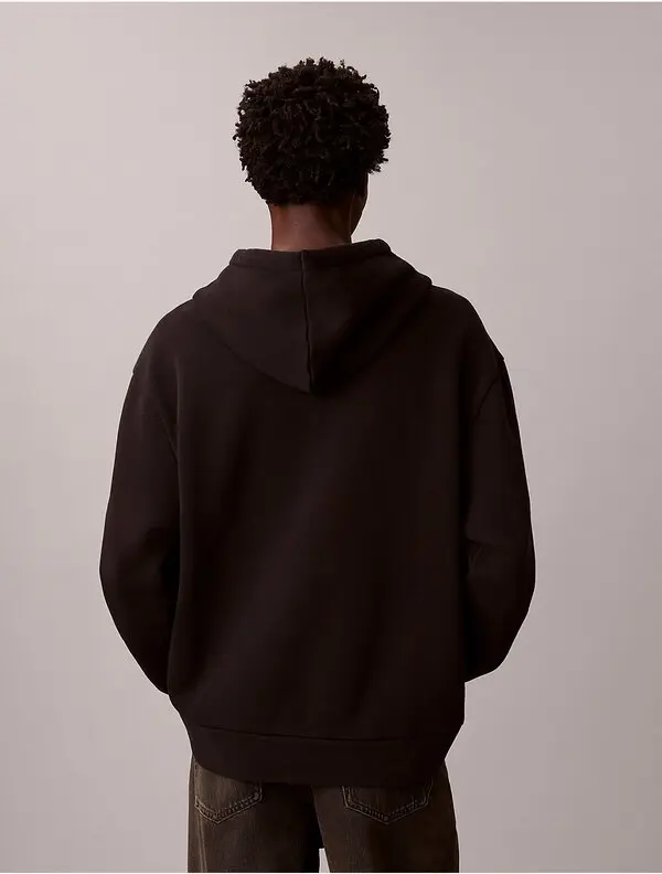 Calvin Klein Kate Moss Fleece Graphic Relaxed Hoodie - Black