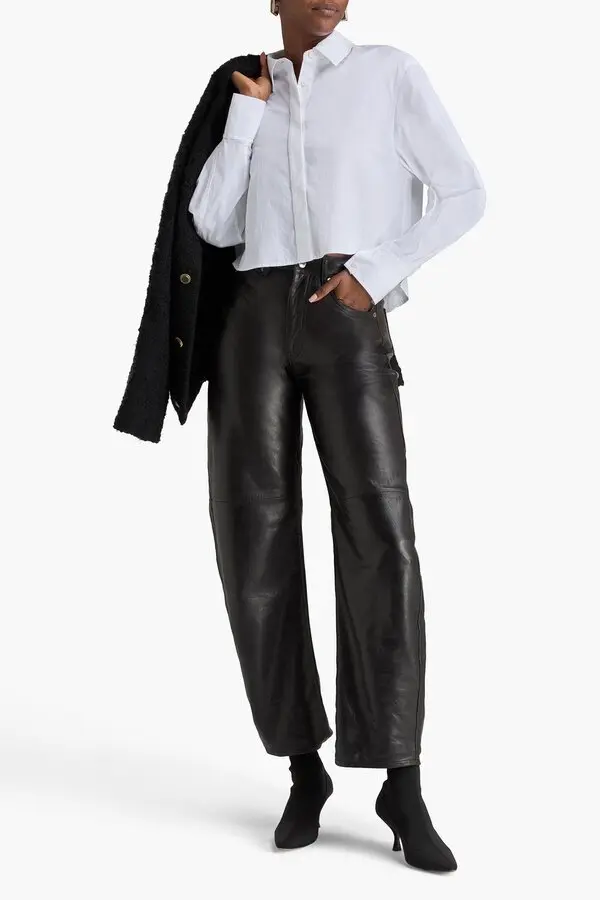 FRAME Tapered Leather Pants