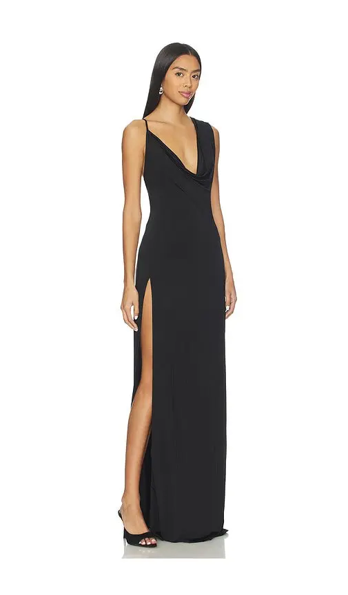 Nbd Tessa Draped Shoulder Maxi Dress