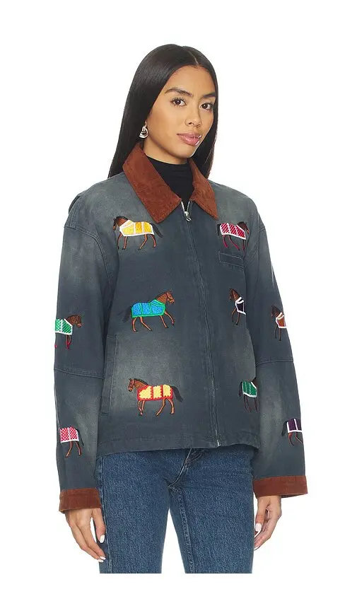 FOUND Lariat Horse Embroidered Work Jacket