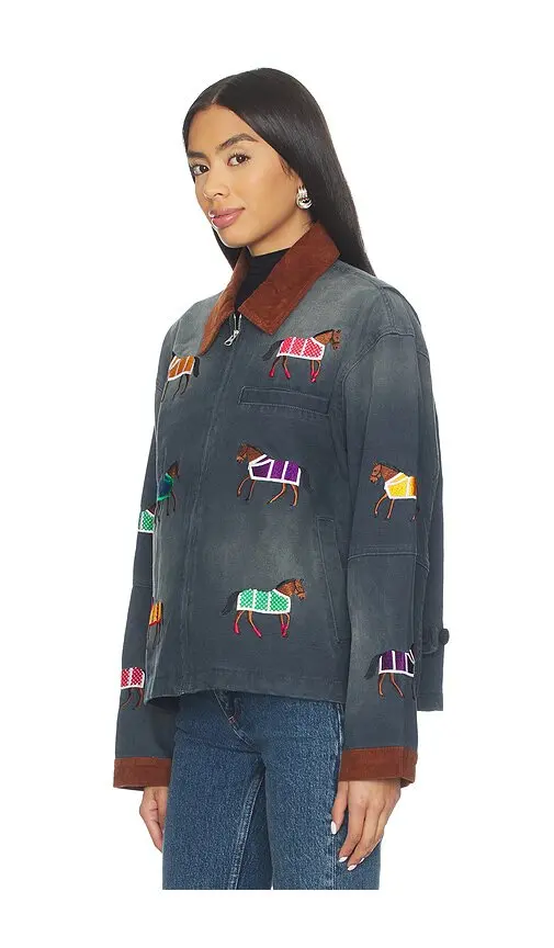 FOUND Lariat Horse Embroidered Work Jacket