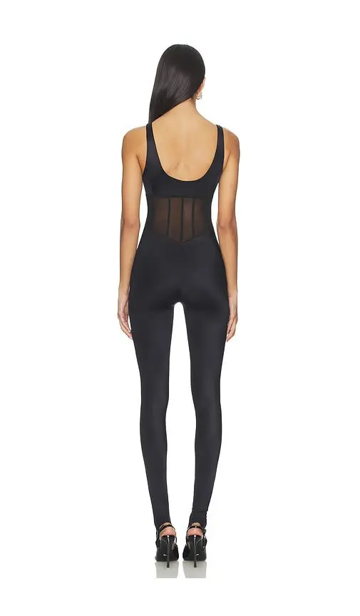WeWoreWhat Spandex Sheer Panel Jumpsuit