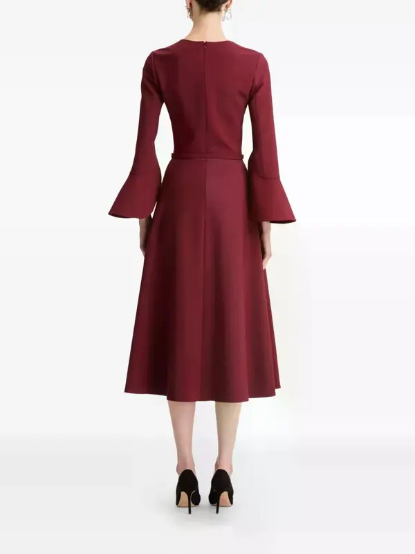 Oscar De La Renta Split-neck Midi Dress - Red