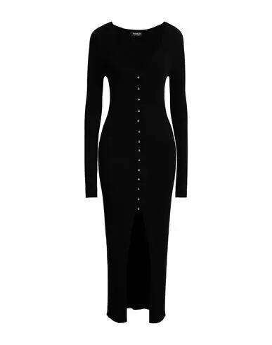 DONDUP Ribbed Knit Maxi Dress With Deep Neckline And Front Slit