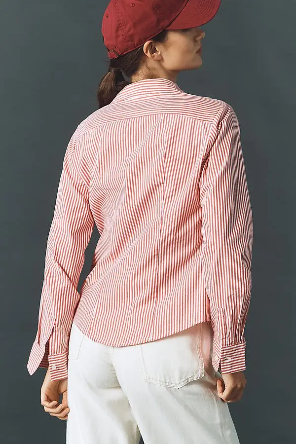 Maeve The Gracelyn Slim Buttondown Shirt - Red Stripe
