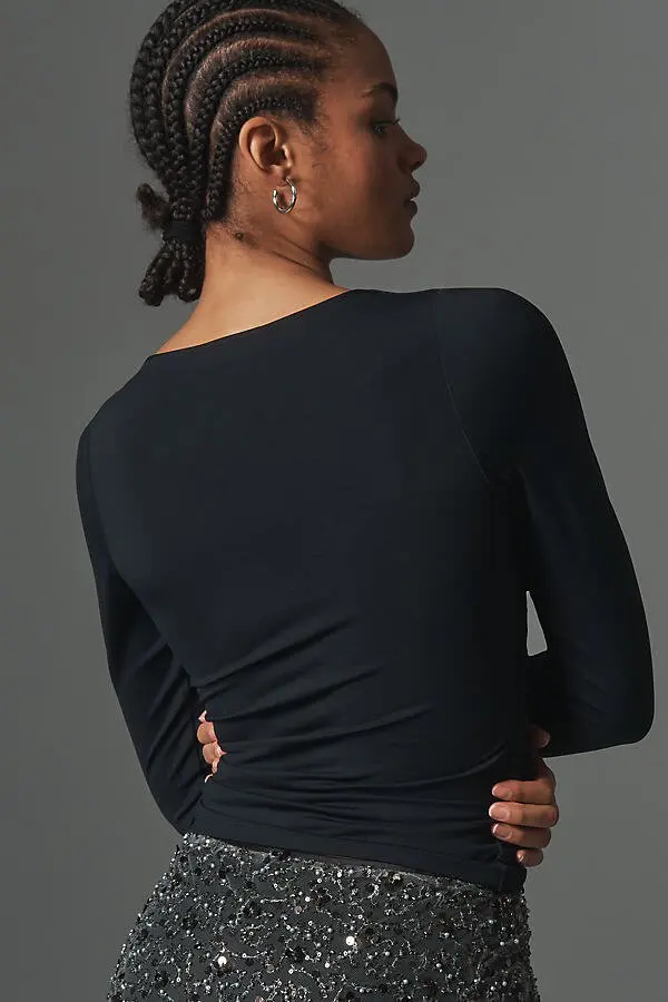 Anthropologie Long-sleeve Ruched Top