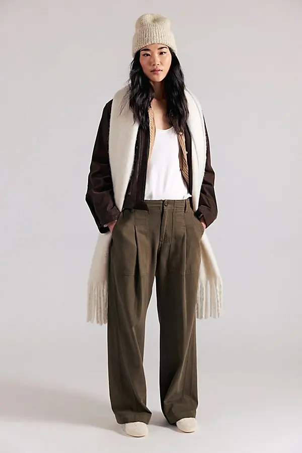 Free People We The Free Full Effect Utility Pants - Beech Leaves