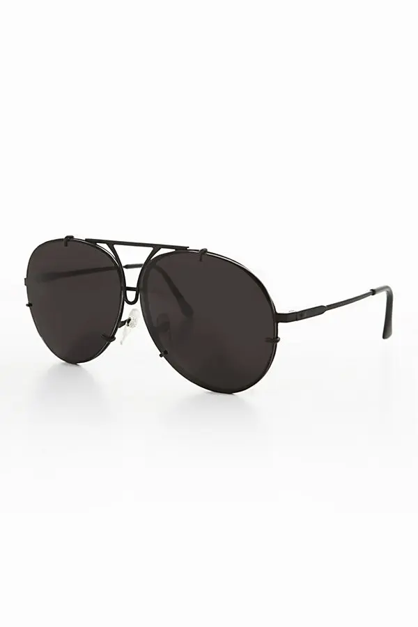 SUNGLASS MUSEUM Vintage Vossie Rimless Aviator Sunglasses
