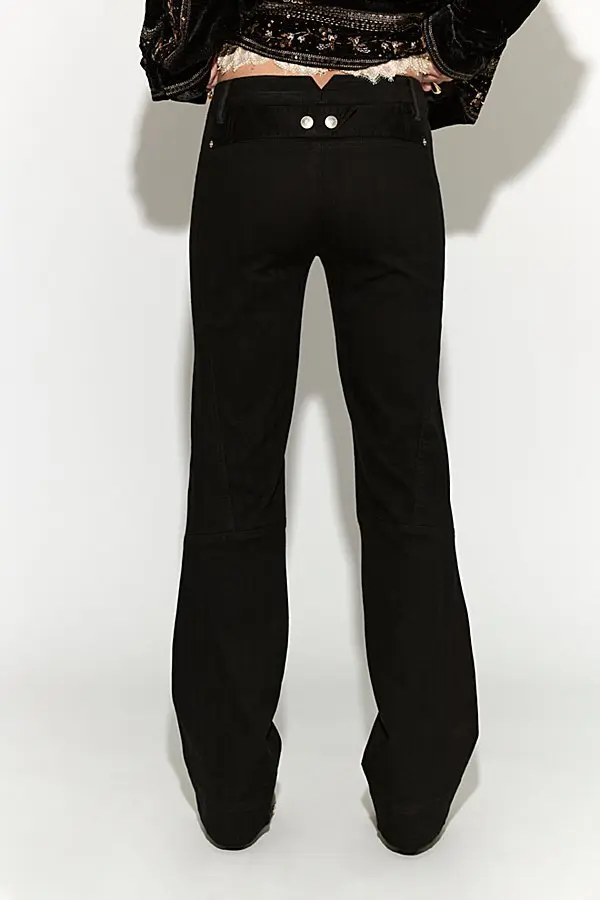 Free People We The Free Hot Take Low-rise Slim Flare Pants - Black