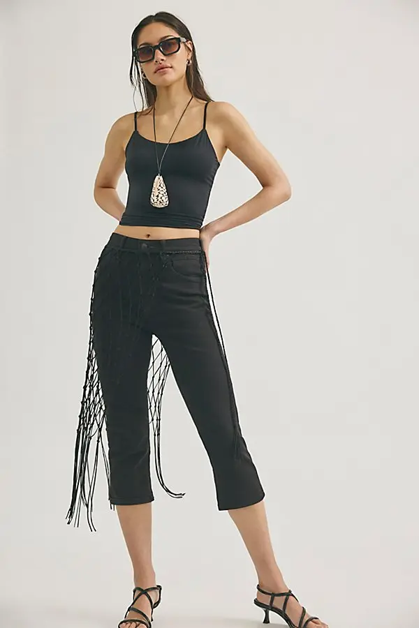 Free People We The Free Hot Take Low-rise Slim Flare Pants - Black