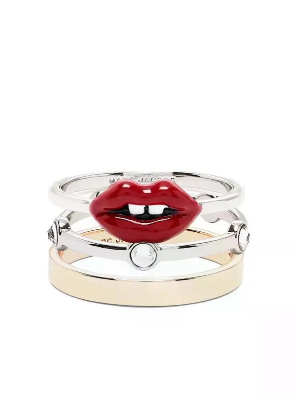Marc Jacobs Lips Ring Set Of Three - Silver