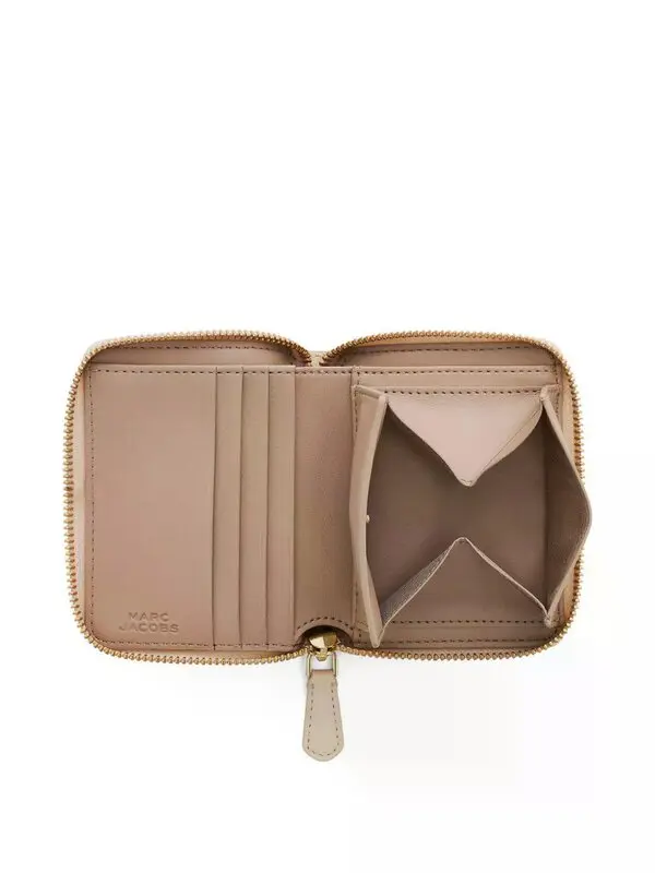 Marc Jacobs The Slim Compact Zip Leather Wallet - Neutrals