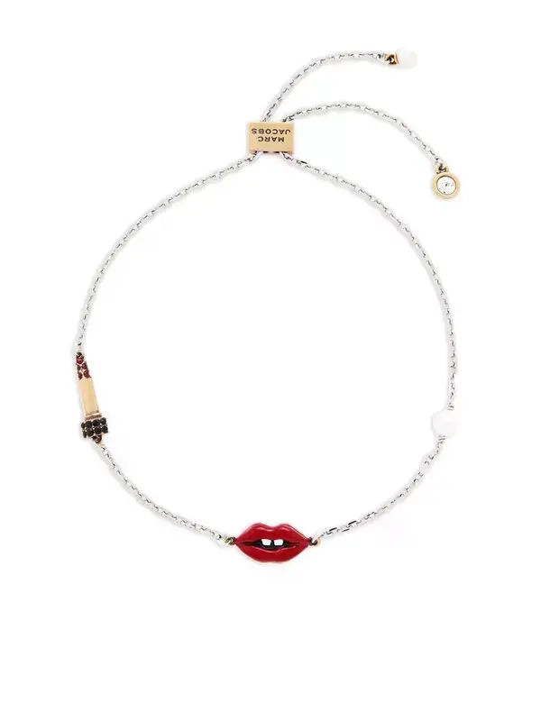 Marc Jacobs Lip-detail Slider Bracelet - Silver