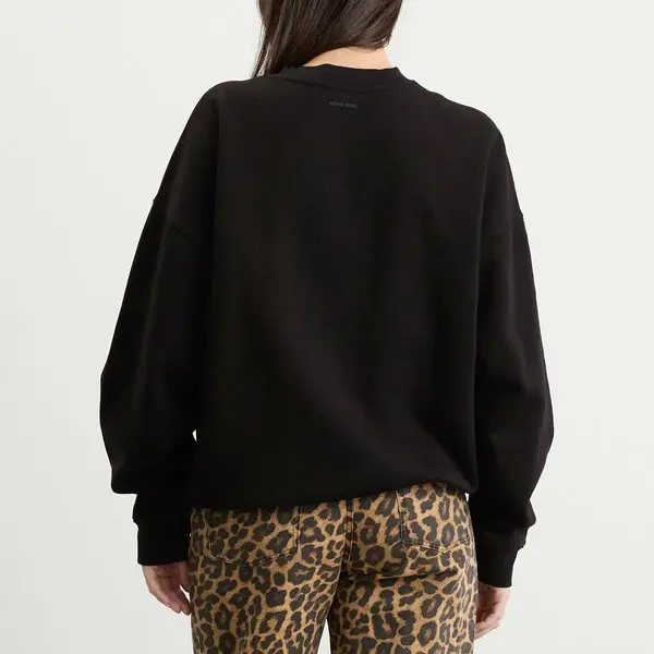 ANINE BING Miles Chenille Signature Sweatshirt - Black