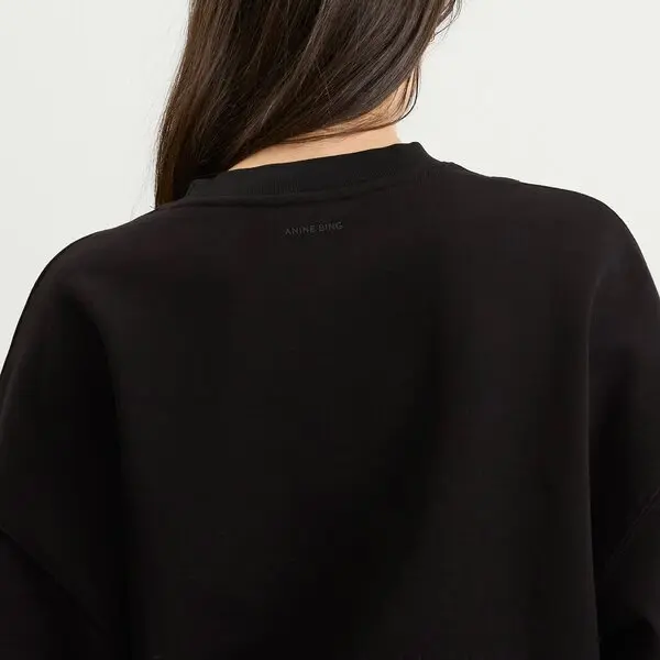 ANINE BING Miles Chenille Signature Sweatshirt - Black