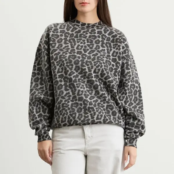 ANINE BING Miles Print Sweatshirt - Leopard