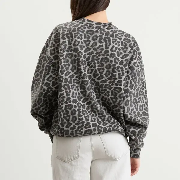 ANINE BING Miles Print Sweatshirt - Leopard