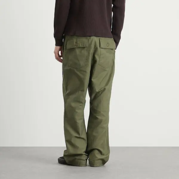 Needles Reversed Sateen String Fatigue Trousers - Olive