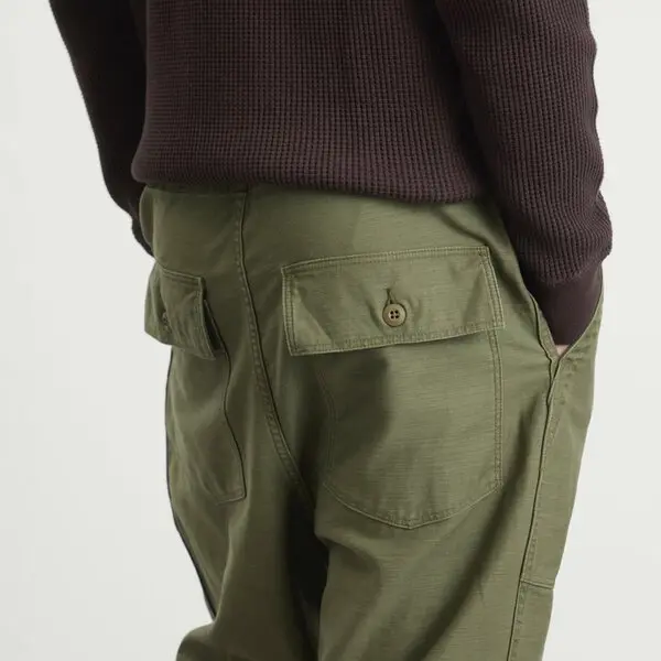 Needles Reversed Sateen String Fatigue Trousers - Olive