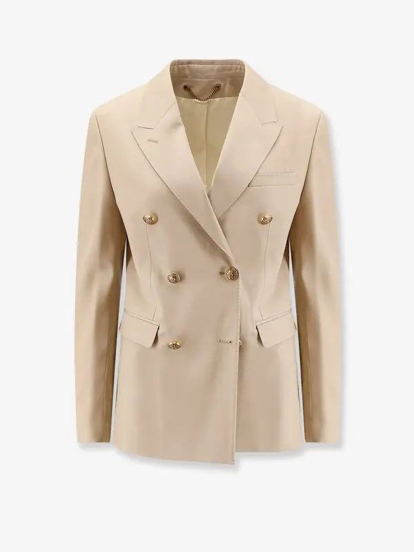 GOLDEN GOOSE Virgin Wool Double-breasted Blazer - Beige