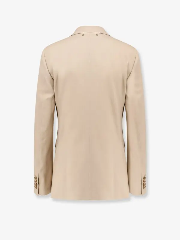 GOLDEN GOOSE Virgin Wool Double-breasted Blazer - Beige