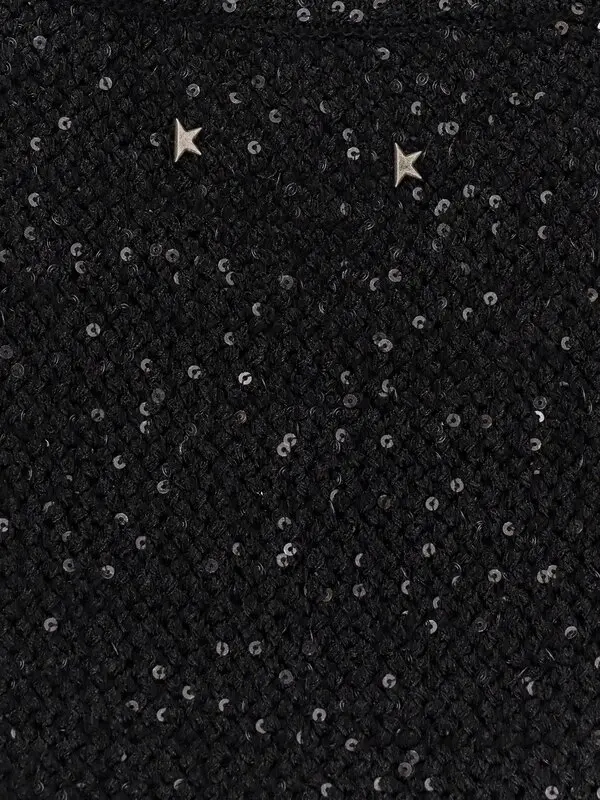 GOLDEN GOOSE Melyssa Sleeveless Sequined Sweater - Black